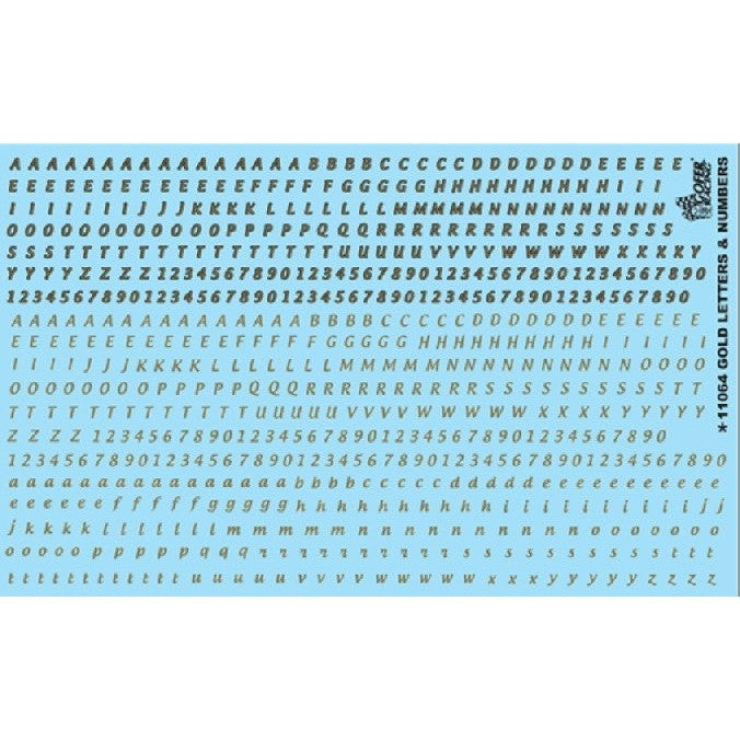 Gofer Racing Decals Gold Letters And Numbers Decals – Eastridge Hobbies